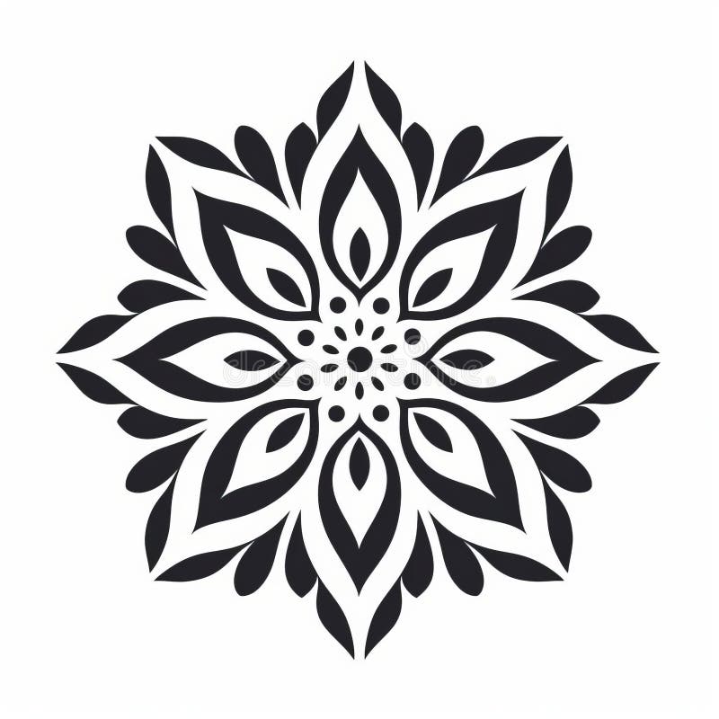 Minimalistic Mandalas Easy Art Icon Pattern on White Background Stock ...