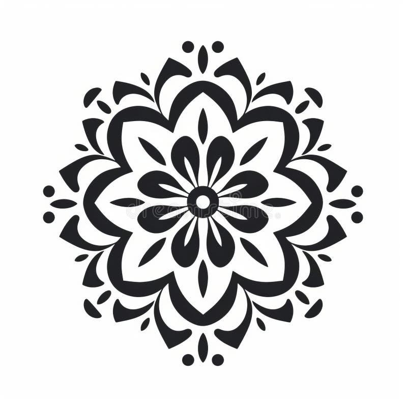 Minimalistic Mandalas Easy Art Icon Pattern on White Background Stock ...