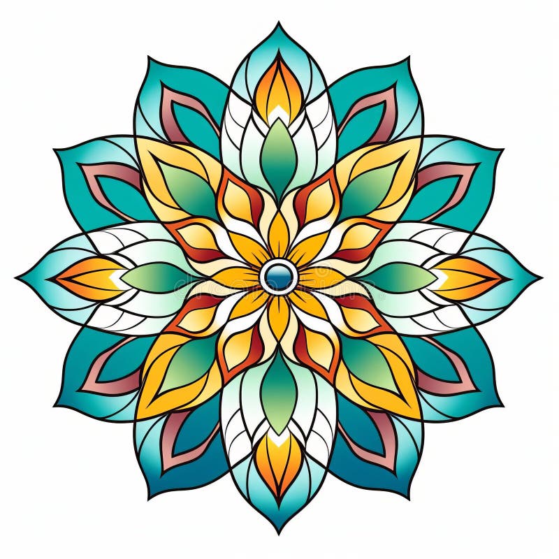Minimalistic Mandalas Icon with Line Engraving Pattern Design Stock ...