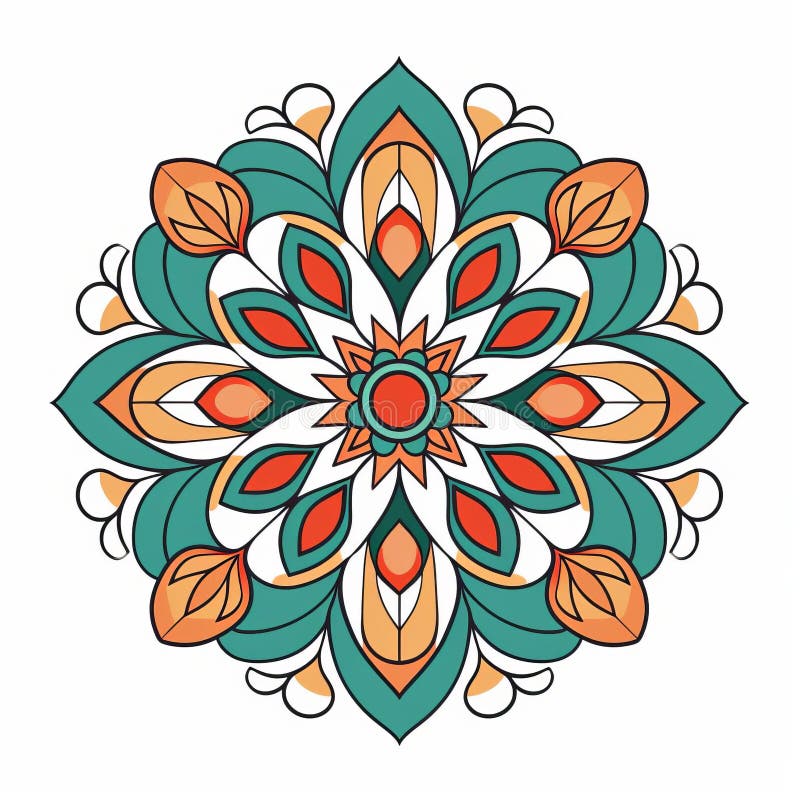 Minimalistic Mandalas Icon Pattern on White Background Design Stock ...