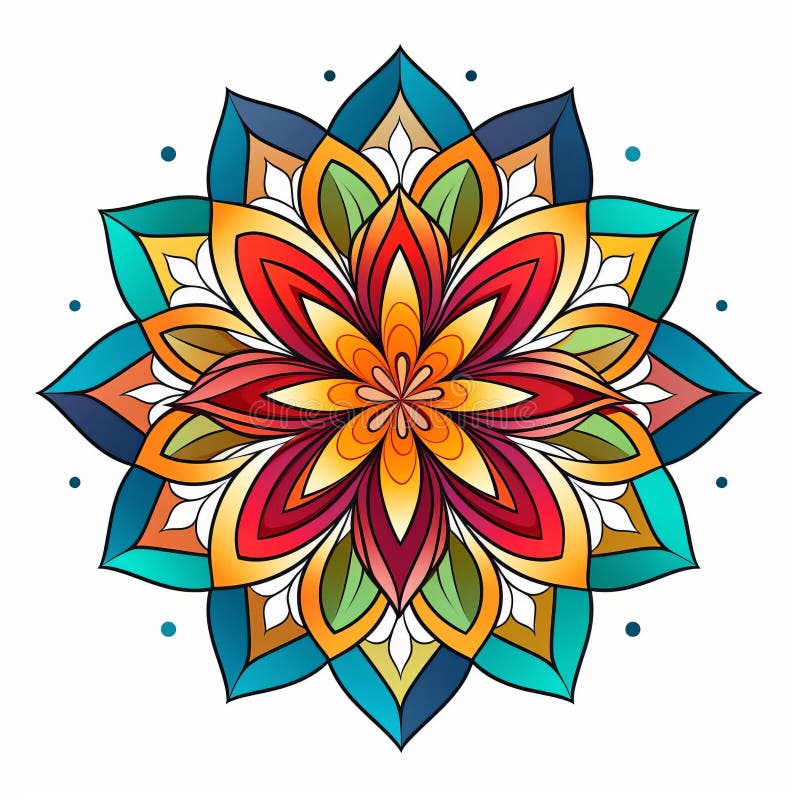 Minimalistic Mandalas Icon Pattern on White Background Design Stock ...