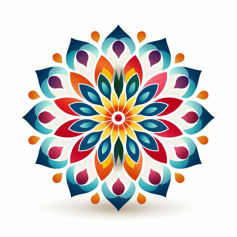 Minimalistic Mandalas Icon Pattern on White Background Design Stock ...