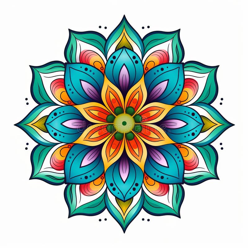 Minimalistic Mandalas Icon Pattern on White Background Design Stock ...