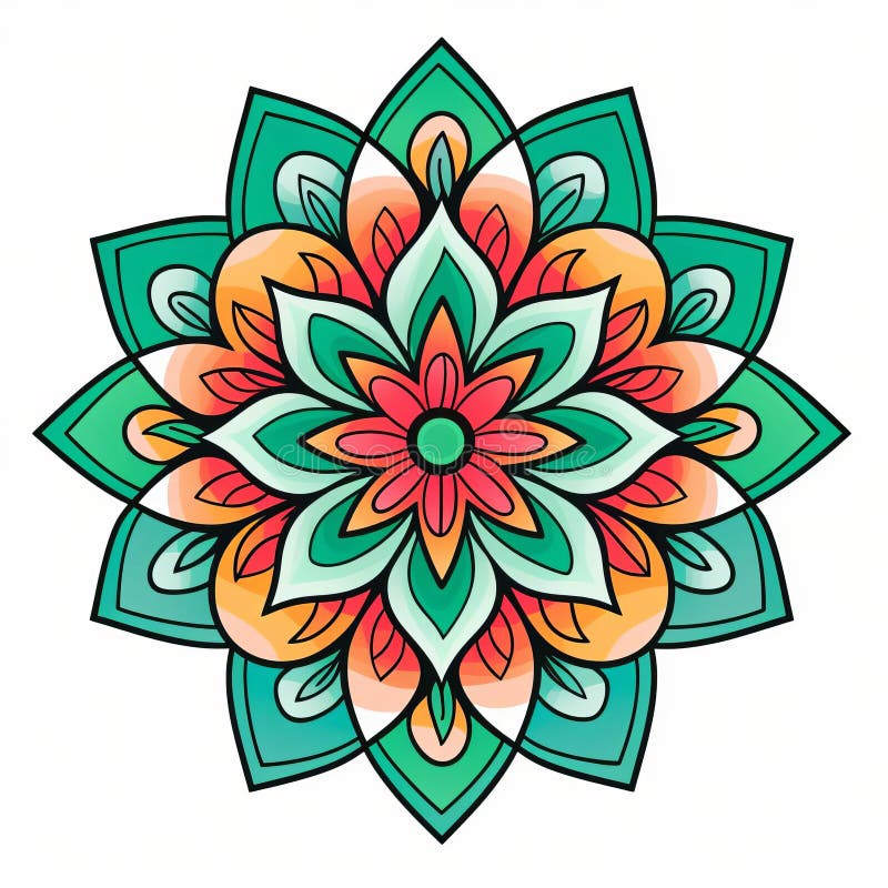 Minimalistic Mandalas Icon Pattern on White Background Design Stock ...