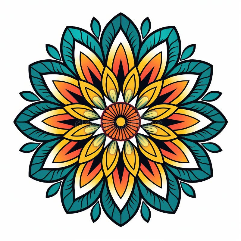 Minimalistic Mandalas Icon Pattern on White Background Design Stock ...