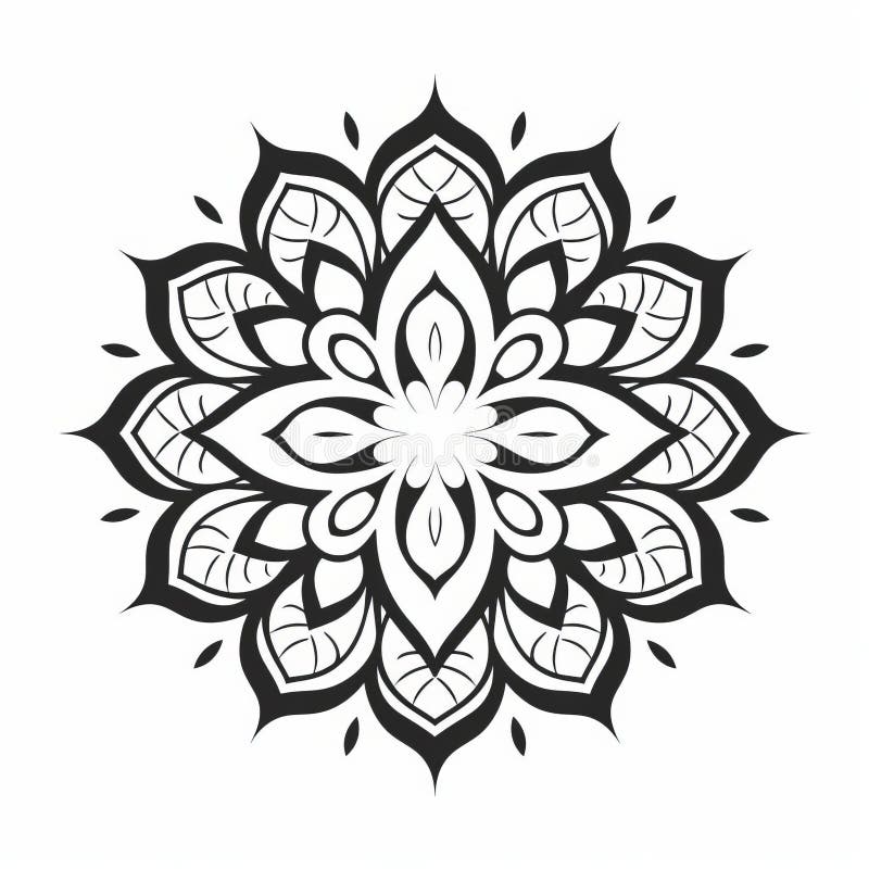 Minimalistic Mandalas Icon Pattern on White Background Design Stock ...
