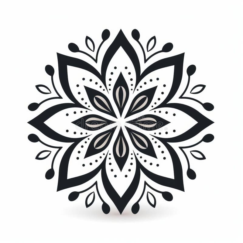 Minimalistic Mandalas Icon on White Background Pattern Design Stock ...