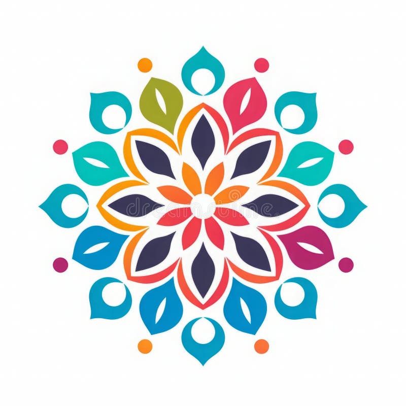 Minimalistic Mandalas Icon on White Background Pattern Design Stock ...