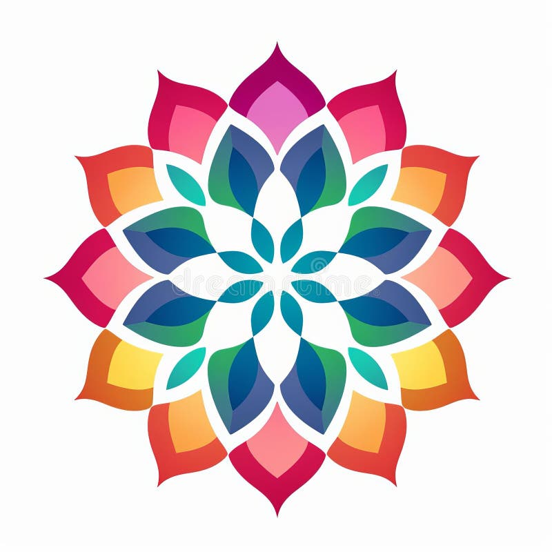 Minimalistic Mandalas Icon on White Background Pattern Design Stock ...