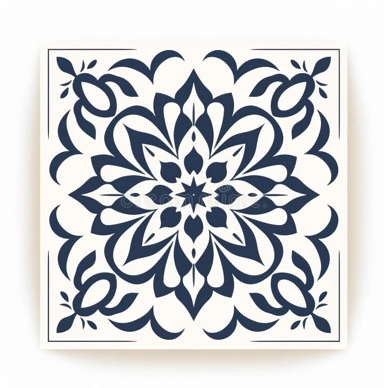 Minimalistic Mandalas Tile Icon Pattern on White Background Stock ...