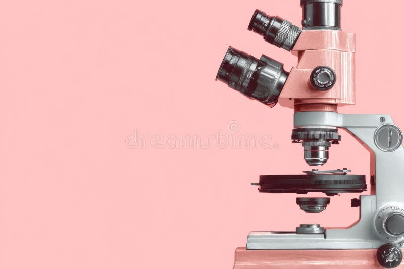 Minimalistic Microscope Design on Pink Background for Scientific ...