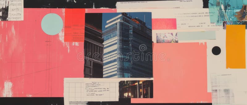 Minimalistic Mixed Media Collage Combining Financial Data and ...