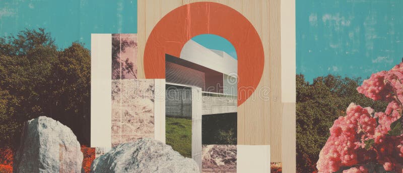 Minimalistic Mixed Media Collage Emphasizing Sustainable Architecture ...