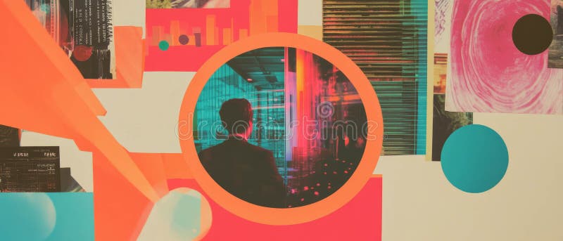 Minimalistic Mixed Media Collage Showcasing Innovation and Research ...