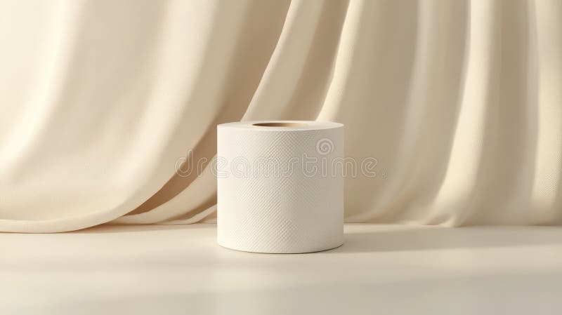 Minimalistic Mockup of Toilet Paper Roll on Light Background Stock ...