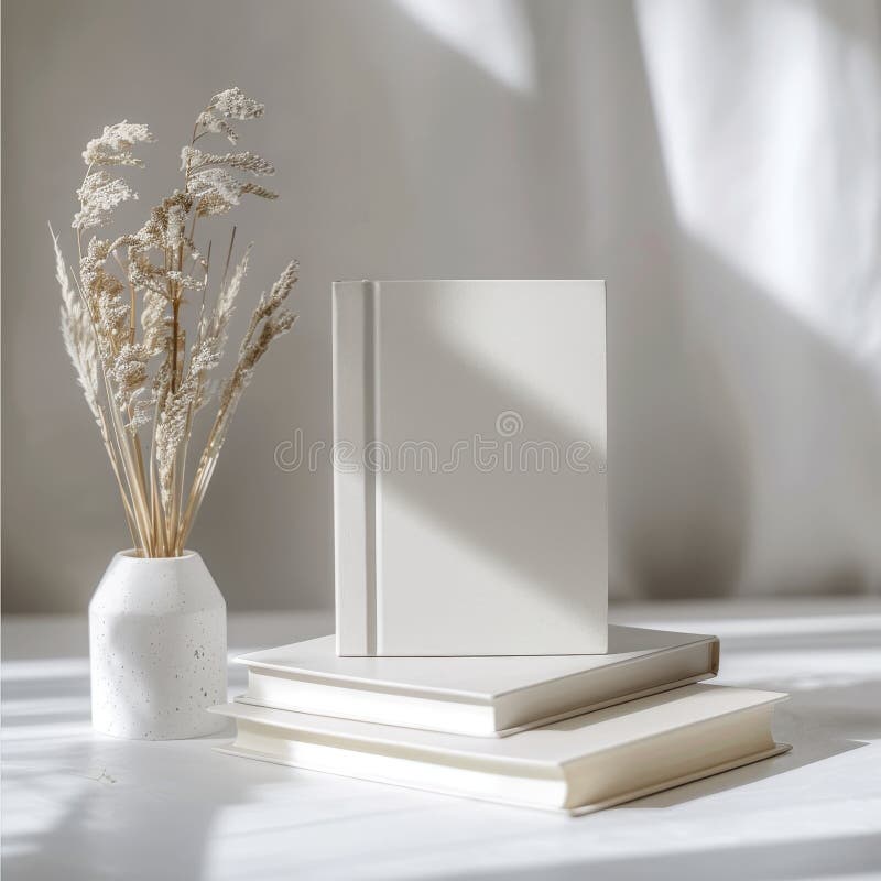 Minimalistic Mockup of Two Upright A4 Books with a Plain White ...