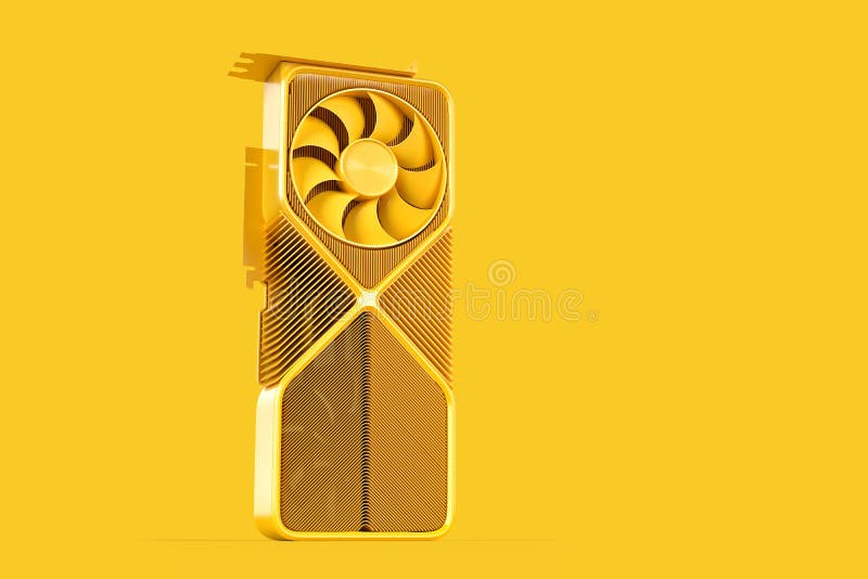 Video Graphic Card GPU Top View Isolated on Black Gradient Background ...