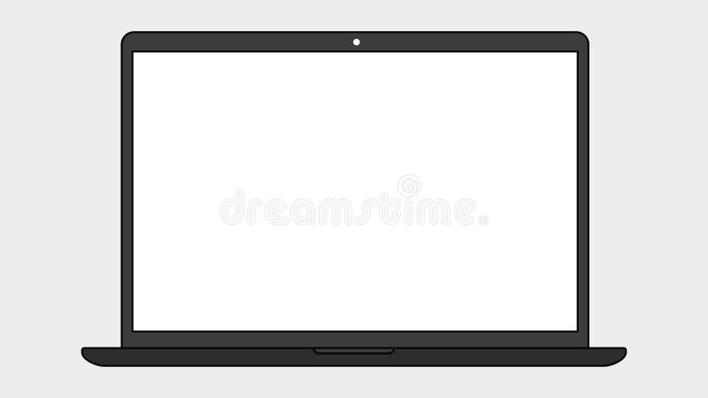 Minimalistic Modern Laptop with Blank Screen Stock Vector ...