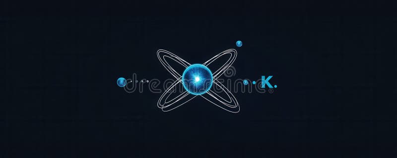 Minimalistic Modern Logo Featuring Atomic Elements and the Letter K in ...