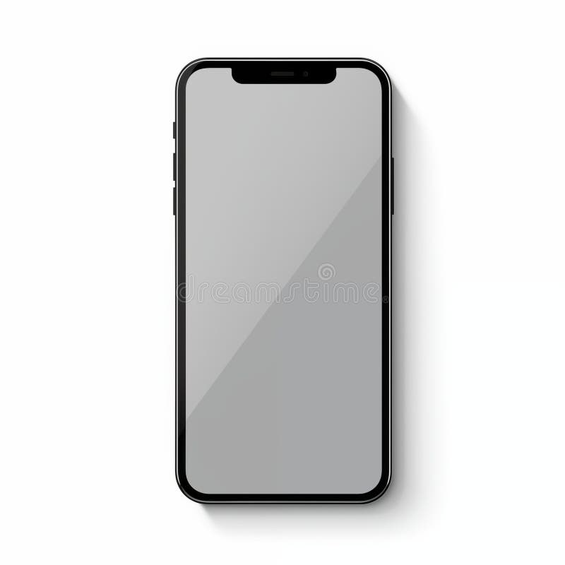 Minimalistic Modern Smartphone with Clear Screen Isolated on White ...