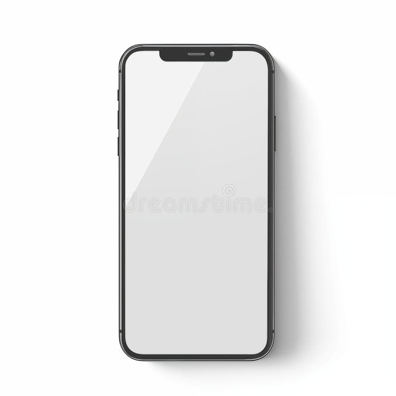 Minimalistic Modern Smartphone with White Matte Screen Isolated on ...
