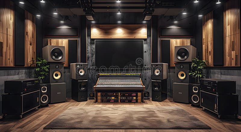 Modern Sound Mixer Console with Colorful Buttons and Sliders, Set ...