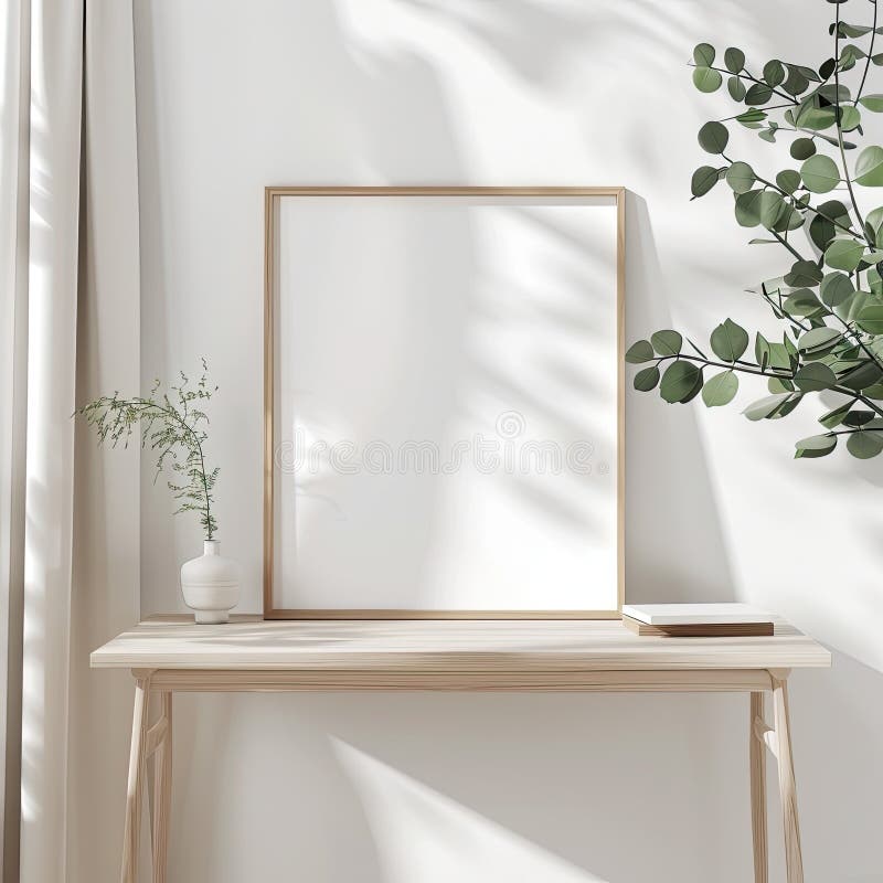 Minimalistic Modern Table with a Simple Blank Table Art Horizontal A4 ...