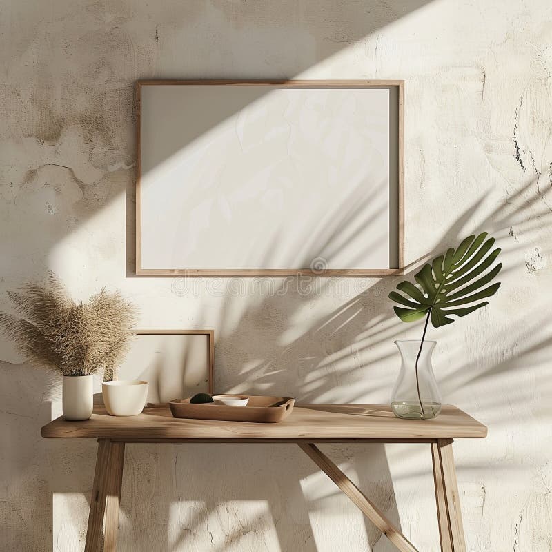 Minimalistic Modern Table with a Simple Blank Table Art Horizontal A4 ...