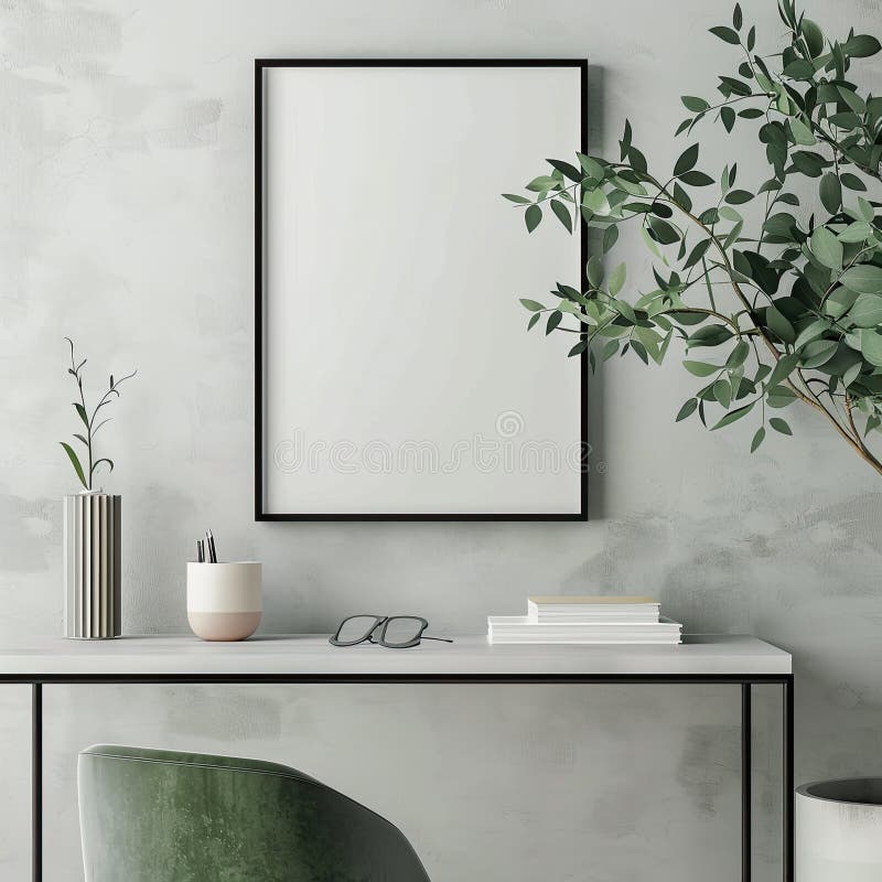 Minimalistic Modern Table with a Simple Blank Table Art Horizontal A4 ...