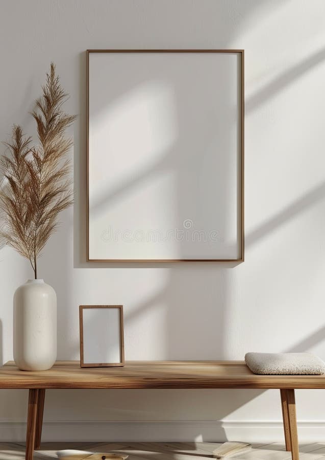 Minimalistic Modern Table with a Simple Blank Table Art Horizontal A4 ...