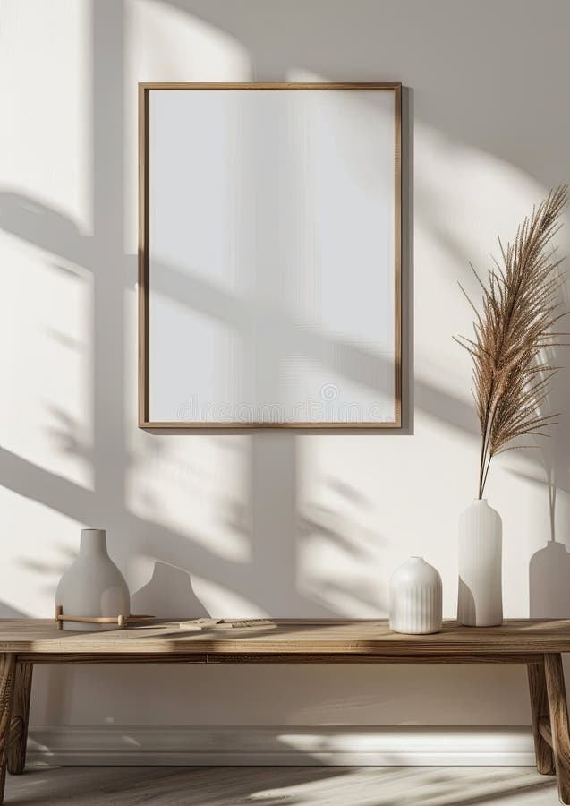 Minimalistic Modern Table with a Simple Blank Table Art Horizontal A4 ...