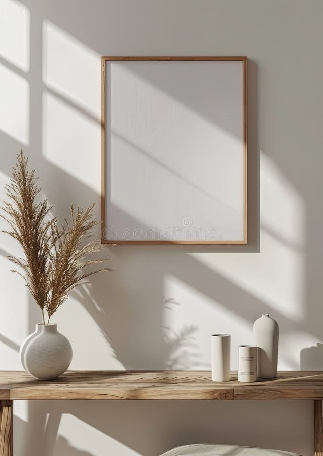 Minimalistic Modern Table with a Simple Blank Table Art Horizontal A4 ...