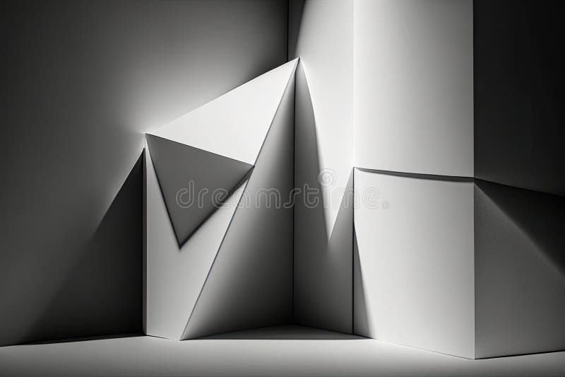 Minimalistic Monochrome Geometric Corner Background. Illustration AI ...