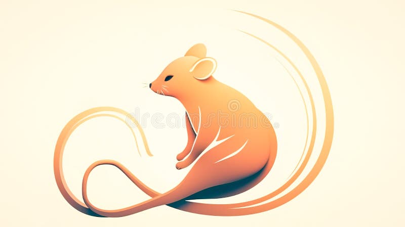 Minimalistic Mouse Logo, Flat Design, Generative AI. Stock Illustration ...