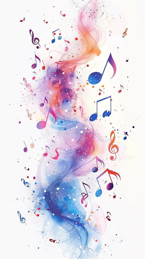 Minimalistic Musical Notes Illustration on White Background for ...