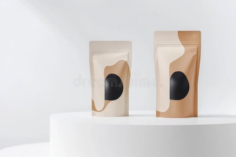 Minimalistic Mycelium Packaging Design on White Platform Stock Photo ...