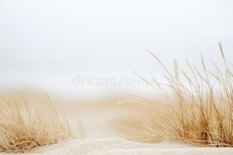 Minimalistic Natural Landscape with Subtle Beige Grass and Sand ...