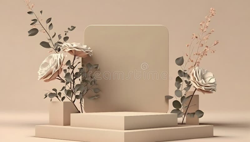 Minimalistic Nature Scene with Empty Stage and Square Pattern for ...
