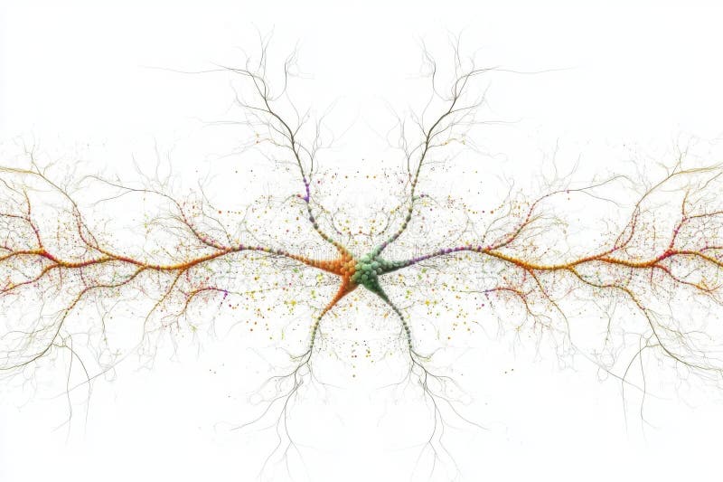 Minimalistic Neuron Flower Design for Art and Science Fusion Stock ...
