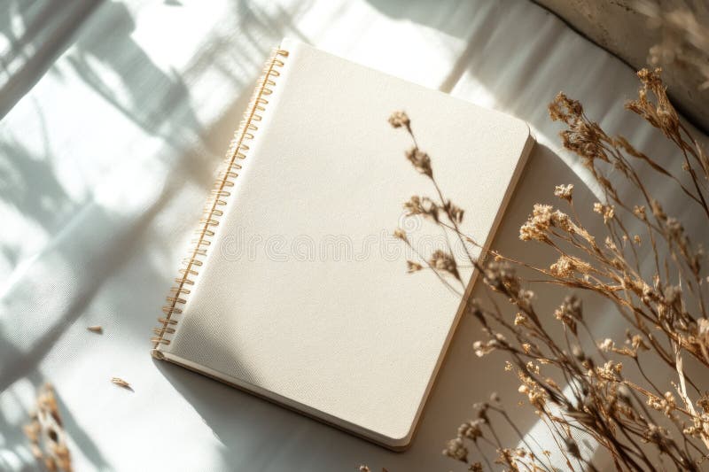Minimalistic Notebook Mockup for Creative Design on Sunlit Surface ...