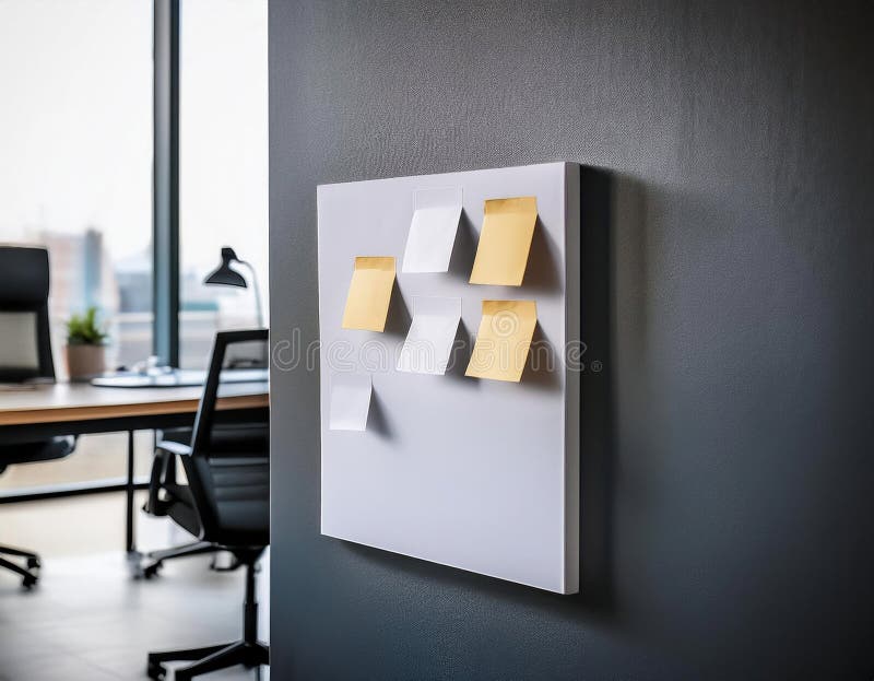 Creative Workspace with Sticky Notes on a Wall in a Modern Office ...