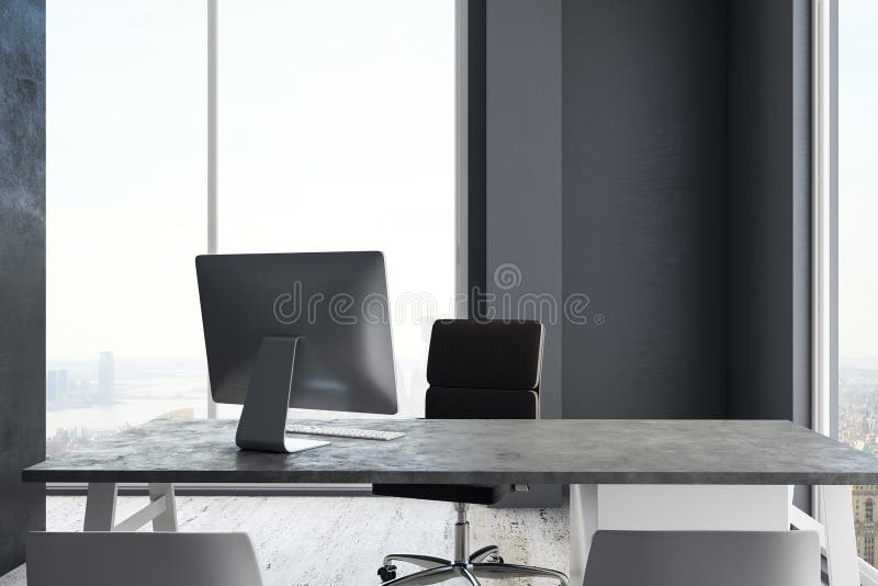 Minimalistic Office Interior Stock Illustration - Illustration of ...