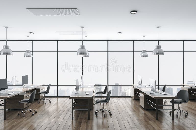 Minimalistic Office Workspace Stock Illustration - Illustration of ...