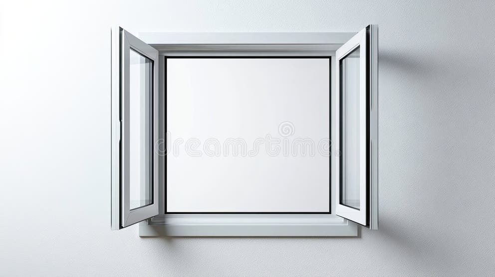 Minimalistic Open Window with a White Background, Symbolizing ...