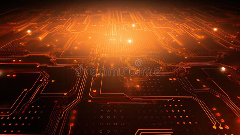 Minimalistic Orange Technology Background Stock Illustration ...