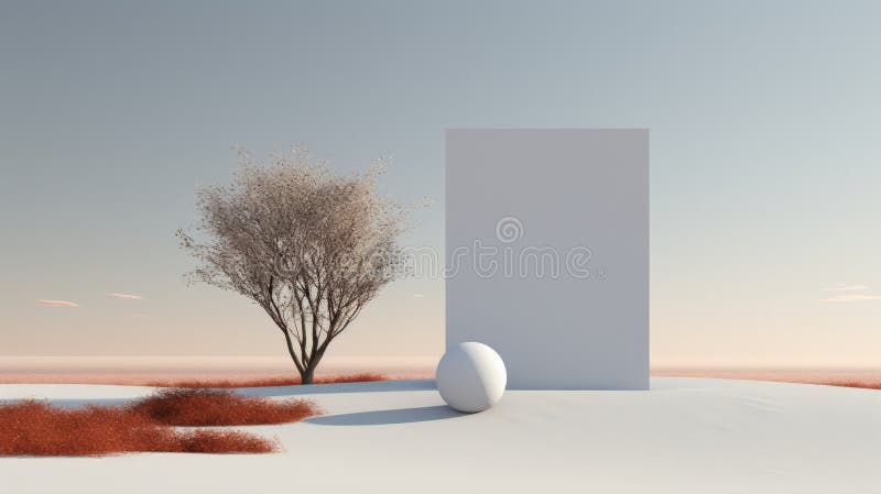 Minimalistic Outdoor Architecture Scene, Simple Interior Design, White ...