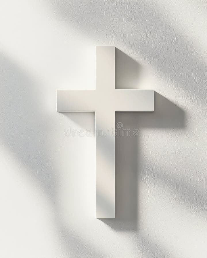 Minimalistic Outline of a Cross with Subtle Shadows in a Serene Setting ...