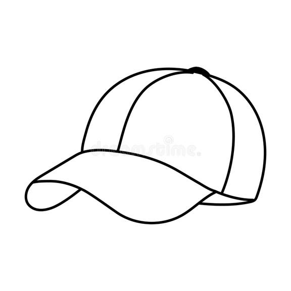 Simple Outline Drawing of a Baseball Cap on a White Background Ideal ...