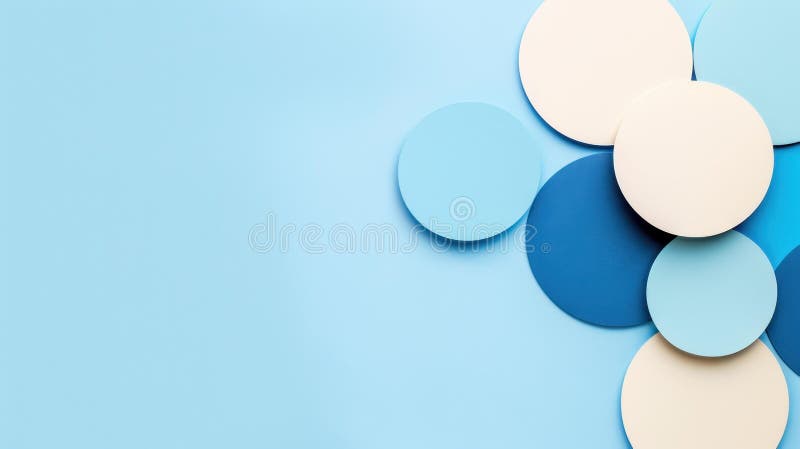 Minimalistic Paper Background with Abstract Blue Circle on White. Top ...