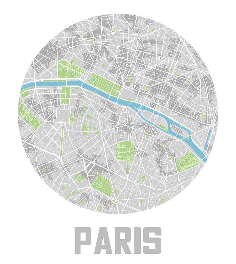 Minimalistic Paris City Map Icon. Stock Vector - Illustration of place ...